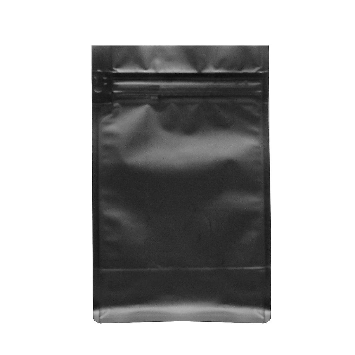 AwePackage 12 oz Resealable Zipper Box Pouch Coffee Bag with valve - Flat Bottom Pull Tab (50, Matte Black Wide)