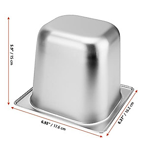 SINJEUN 6 Pack 1/6 Size x 6 Inch Deep Steam Pan, Commercial Stainless Steel Pan Steam Table Pan for Restaurant, Hotel, Catering, Silver