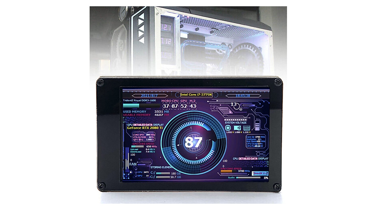 Cyrank Computer Temp Monitor - 3.5in USB Display