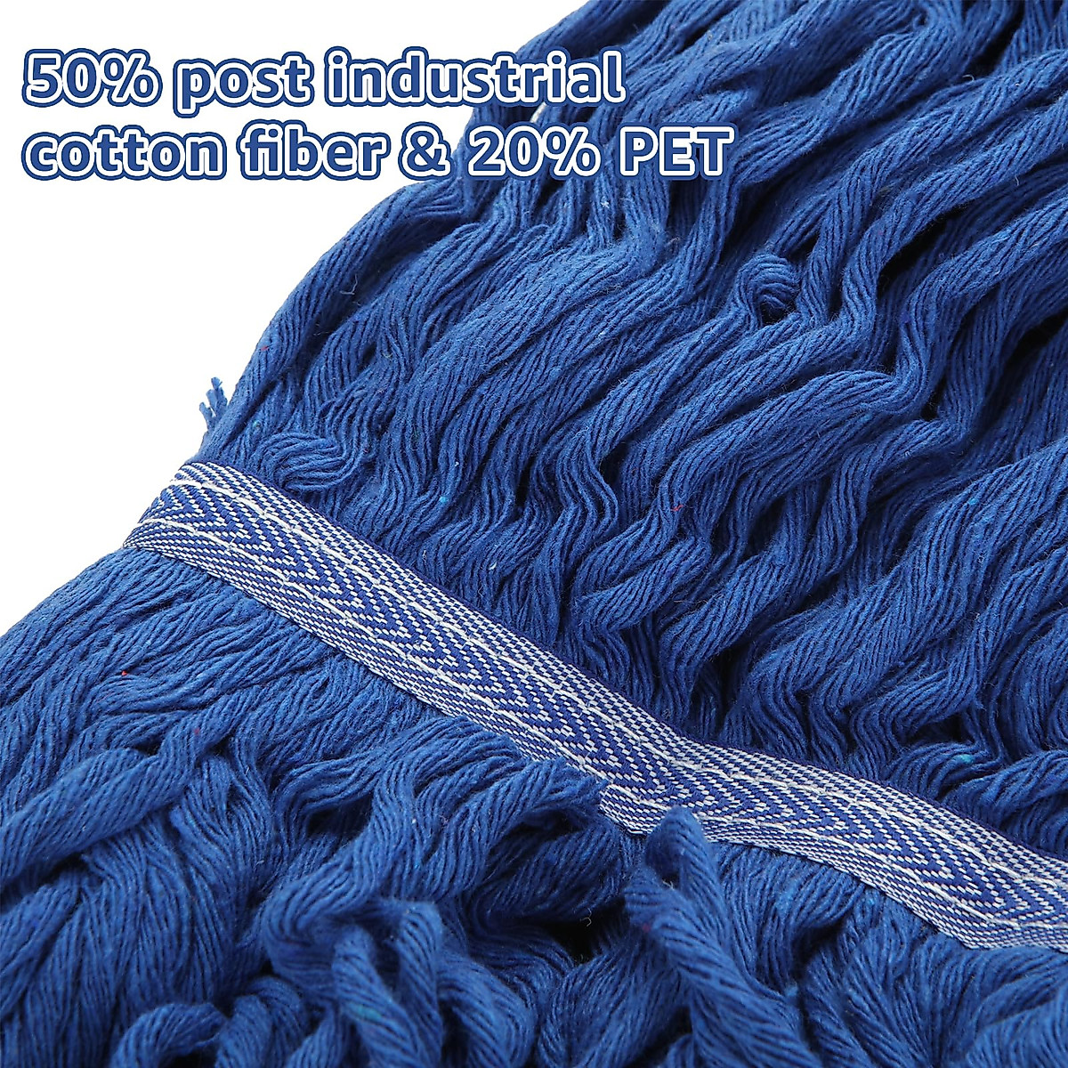 4 Pack Commercial String Mop Head, Replacement Heavy Duty Mop Head Refills, Loop-End Mop Head for Cotton Looped End Wet Cleaning Mop Refill for Home, Industrial and Commercial Use (4 Color)