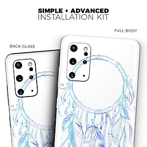 DesignSkinz Watercolor Dreamcatchers v12 Protective Vinyl Decal Wrap Skin Cover Compatible with The Samsung Galaxy S20 (Screen Trim & Back Glass Skin)