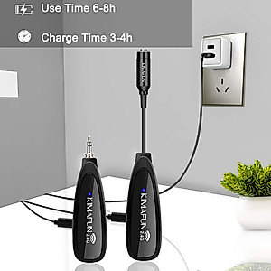 KIMAFUN Wireless Microphone System, 2.4G Wireless Microphone Transmitter/Receiver Set with Headset/Lavalier Lapel Mics, Ideal for Teaching, Weddings,Presentations,School Play,G102