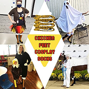 Fvcisshhu 4 Pair Chicken Leg Socks,25.6 Inch Novelty Funny Crazy Women Socks,Chicken Feet Knee High Gifts Sock