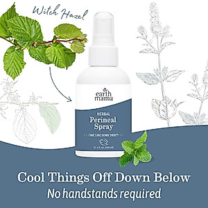 Earth Mama Herbal Perineal Spray | Safe for Pregnancy and Postpartum Recovery, Witch Hazel Natural Cooling Spray For After Birth Feminine Care Essentials, Benzocaine & Butane Free, 4-Fluid Ounce