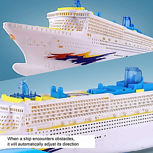 SUNGOOYUE Electric Music Ship Boat Toy, Highly Simulation Boat Toy with Lights Sound Effect for Children Funny Toy