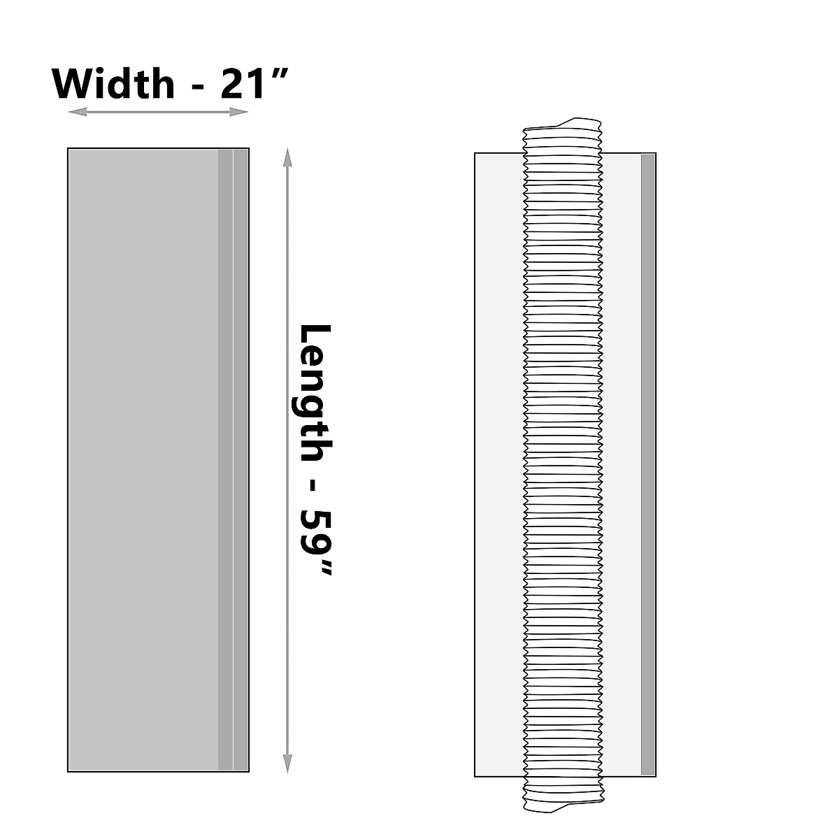 LBG Products Portable Air Conditioner Hose Cover Wrap, Insulated Hose Cover, Fit AC Exhaust Hose Up to 5.9" Diameter, 59" Length, Gray