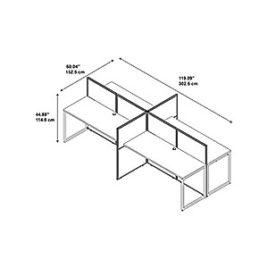 Bush Business Furniture Easy Office 60W 4 Person Straight Desk Open Office in Mocha Cherry