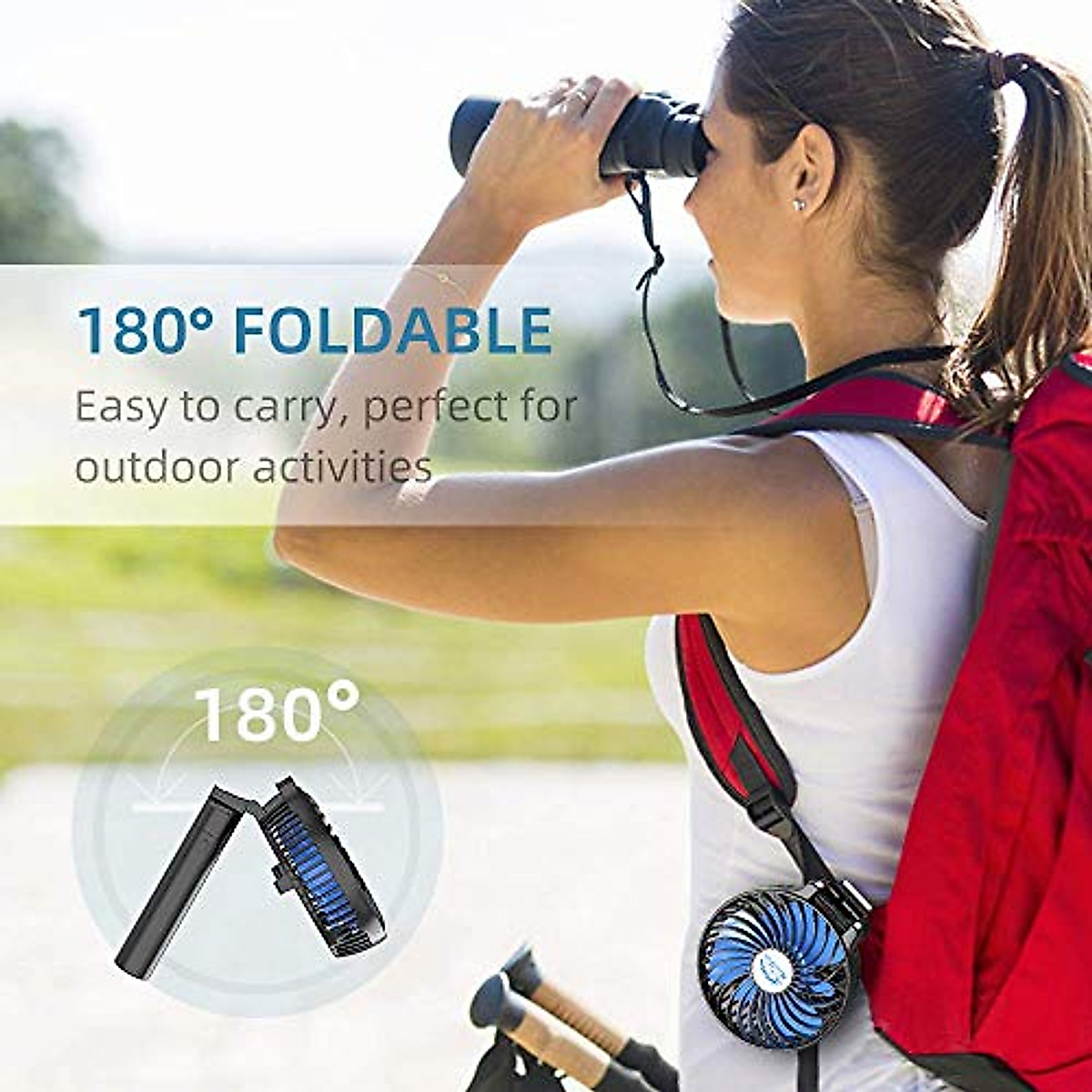 HandFan 2023 Upgraded 5200mAh Portable Handheld Fan Rechargeable Battery Operated, Small Personal Fan, Foldable Mini Desk Fan, Cooling Electric Fan for Travel, Outdoors, Indoors