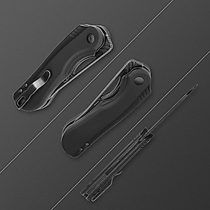 Kizer Kobold 2.0 Pocket Folding Knife, 3.66 In Flipper Pocket knife for EDC Camping, 4V Steel Blade Aluminium Handle, Deep Carry Clip, Small Utility Knife V3542.2A1