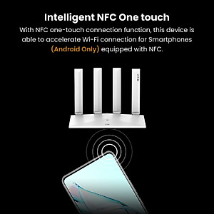 ZTE Ax3000 Pro WiFi 6 Router – Dual Band Router for Wireless Internet, Speed up to 3 Gbps, Supports Guest WiFi, Parental Controls, QoS, NFC Connection, Router with Large Coverage for Gaming Streaming