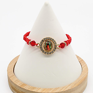 Our Lady of Guadalupe Red Bracelet Whit Gold Color Medal Pulsera Roja De La Virgen De Guadalupe Con Medalla Color Dorado (VM1)