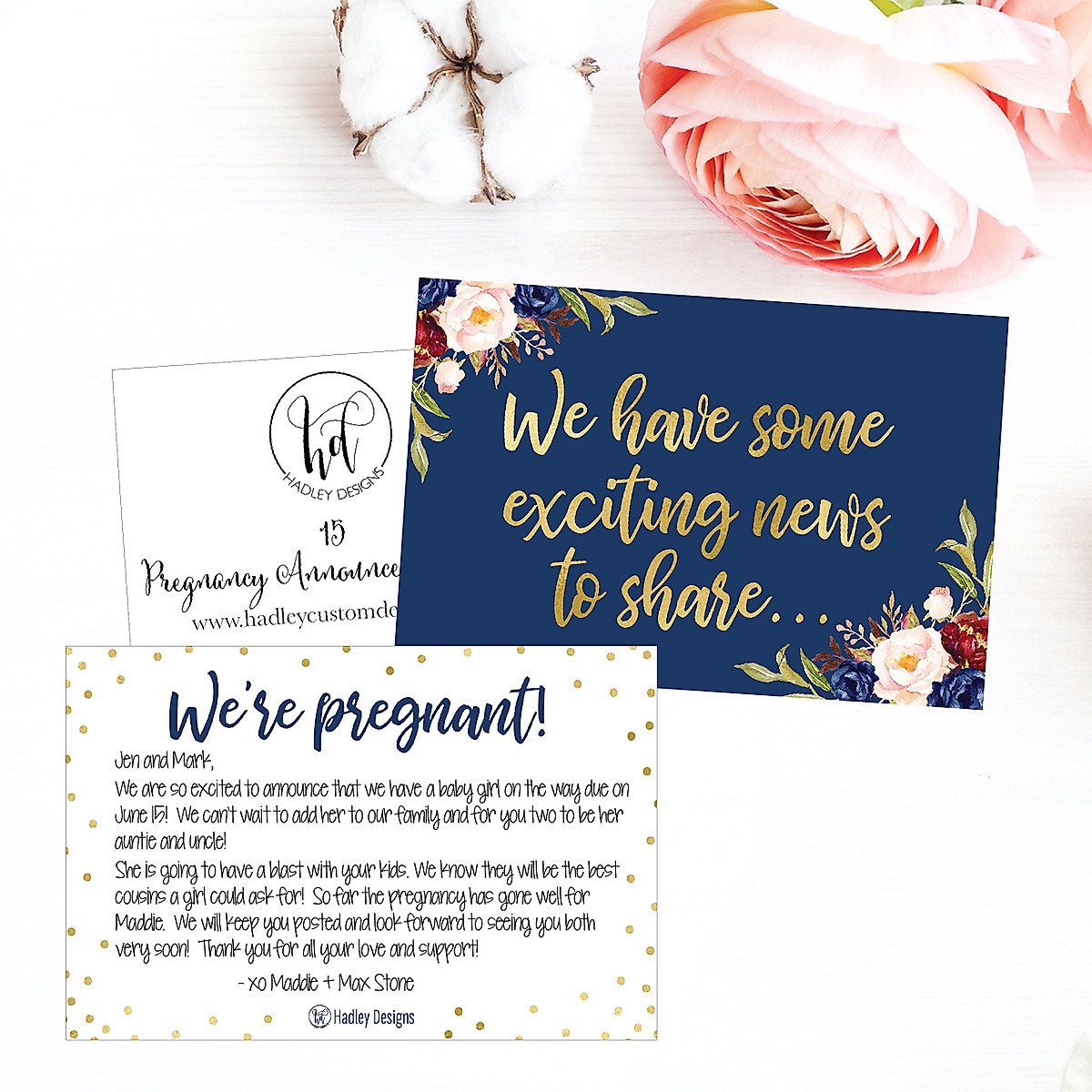 25 Navy Pregnancy Announcement Card Set Were Expecting Baby Surprise Having Birth Reveal Only Best Friends Get Promoted To Auntie Aunt Uncle Grandpa Grandma Grandparent Sister Brother Family Dad Mom