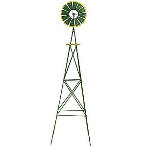 XtremepowerUS 8FT Green Metal Windmill Yard Garden Wind Mill