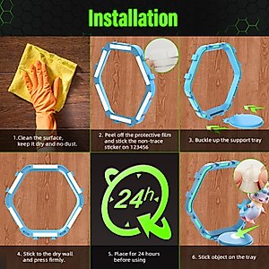 Ninoge 8PCS Riser Display Shelves for Figures, Glow in The Dark shelf for Funko POP Figures, Collectible Figure Display Stands, DIY shape configurations, Blue