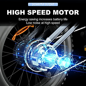 JANSNO X50 Electric Bike for Adults with Powerful 750W Brushless Motor, Long-Lasting 48V 14Ah Battery, 20 Inch Fat Tires, Shi-mano 7-Speed Gear System 26MPH Snow Beach Mountain Electric Bicycle