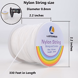 0.8mm Nylon String, Strong Bracelet String, Durable Nylon Cord for Jewelry Making, Bracelets, Beading, Necklaces, Rattail Braiding, Kumihimo, Wind Chimes, Blinds and Handicrafts