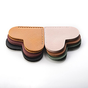 Leather Heart Bookmark, Wayzton 6 Pcs Corner Page Book Marks for Women, Kids, Book Accessories for Reading Lover, Cute Handmade Book Reading Gift for Book Lovers