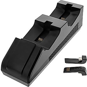 Nyko Charge Base - PlayStation 4 with a Modern and Simple Drop and Charge Design, Dual Patented Dongle Charging Port, Includes a USB and Wall Mount for Super Fast Charging of PS4, PS4 Pro and PS4 Slim Controllers