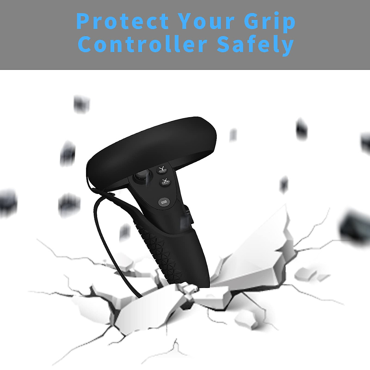 UPOK Face Pad Cover Facial Interface for Meta/Oculus Quest 3 Headset - Ice Silk and PU Leather Face Cushion Gasket (Facial Frame)