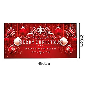 GRASARY Christmas Garage Door Cover Sets with 6 Traceless Nails Xmas Element Merry Christmas Holiday Banner Backdrop Cloth Decor for Home Garage Door,Wall H