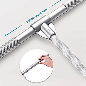 Closet Clothes Rail Drop-Down Wardrobe Hanging Rail, Adjustable Wall-Mounted Wardrobe Slide Rail Soft Reset, Saving Space, Bearing 30KG (Size : 600-830mm)