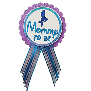 Daddy to Be & Mommy Pin Mermaid Baby Shower Pin to wear at Baby Shower, Purple & Turquoise Pin, It's a Girl, Baby Sprinkle