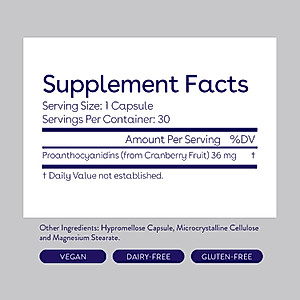 Love Wellness UTI Don’t Think So, 30 Capsules, 36mg of Potent PACs - Cleanse, Protect & Maintain Normal Urinary Tract Health - Cranberry Extract Supplement - Vegan, Dairy-Free & Gluten-Free