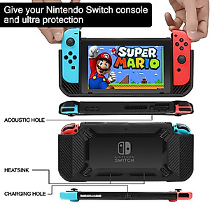 Switch Accessories Bundle for Nintendo Switch, Kit with Carrying Case, Screen Protector,Charging Dock,Compact Playstand,Protective Case,Game Case,Joystick Cap,Grip (16-in-1)
