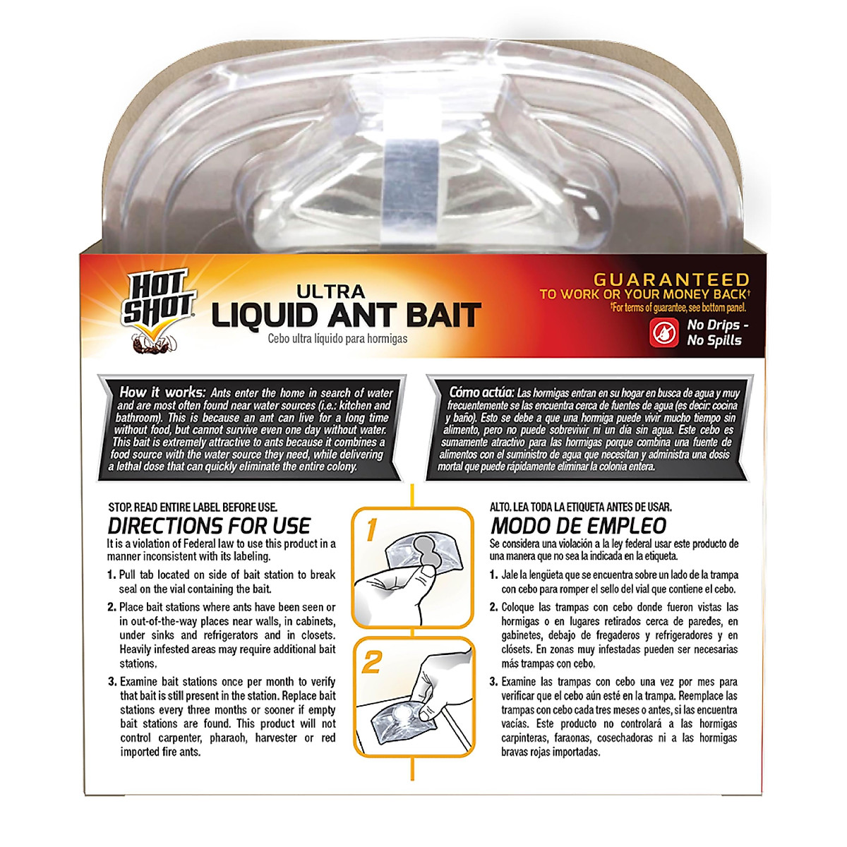 Hot Shot Ultra Liquid Ant Bait, Contains Both Food & Water, 4 Count, Berry