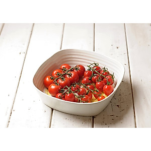 Portmeirion Sophie Conran White Square Roaster | 11 Inch Baking Pan for Oven | Deep Casserole Dish | Made from Fine Porcelain | Dishwasher and Microwave Safe