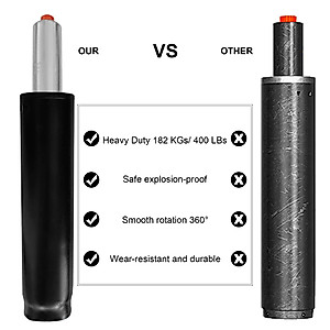 TIANSHU Chair Cylinder Replacement, Heavy Duty(450lbs) Gas Cylinder for Office Chairs, Pneumatic Piston Gas Lift Universal Size (Small, Black)