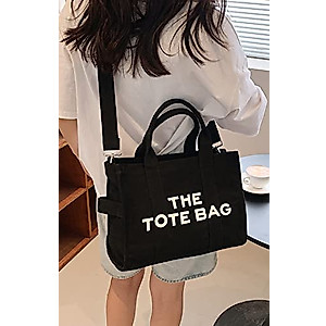 Tote Bag for Women, Travel Canvas Tote Bags for Women, Fashion Crossbody Bags Handbag Bag Casual Large Capacity for Office, Travel, School - BlackBlack