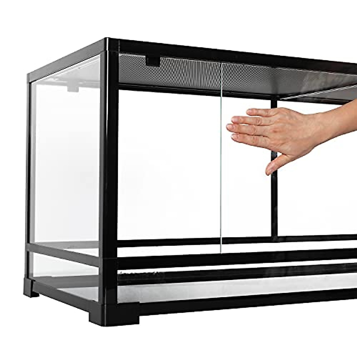 REPTI ZOO 67 Gallon Reptile Large Terrarium Newly Upgraded All Glass 48" x 18" x 18" Double Hinge Door with Top Ventilation Reptile Terrarium(Knock-Down)