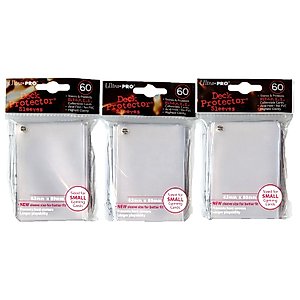 Ultra Pro Card Supplies YuGiOh Sized Deck Protector Sleeves Clear 60Count X3 by