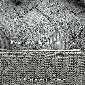 MIXJOY Dog Bed for Large, Medium, Small Dogs - Rectangle Washable Sleeping Puppy Sofa, Orthopedic Pet Bed, Soft Calming for Indoor Cats, Anti-Slip Bottom With Multiple Sizes (20'', Gray)