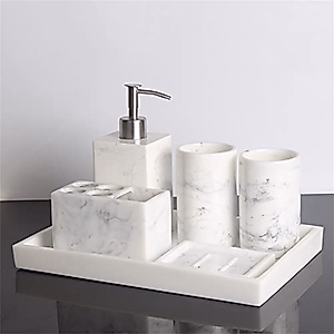 WYKDD Six-Piece Set Bathroom Supplies Set Bathroom Set Wash Set Resin Mouthwash Cup Toothbrush Holder Set