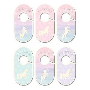 Punch Studio Lady Jayne Baby Nursery Decor Closet Dividers 0-24 Months (Magical Unicorn)