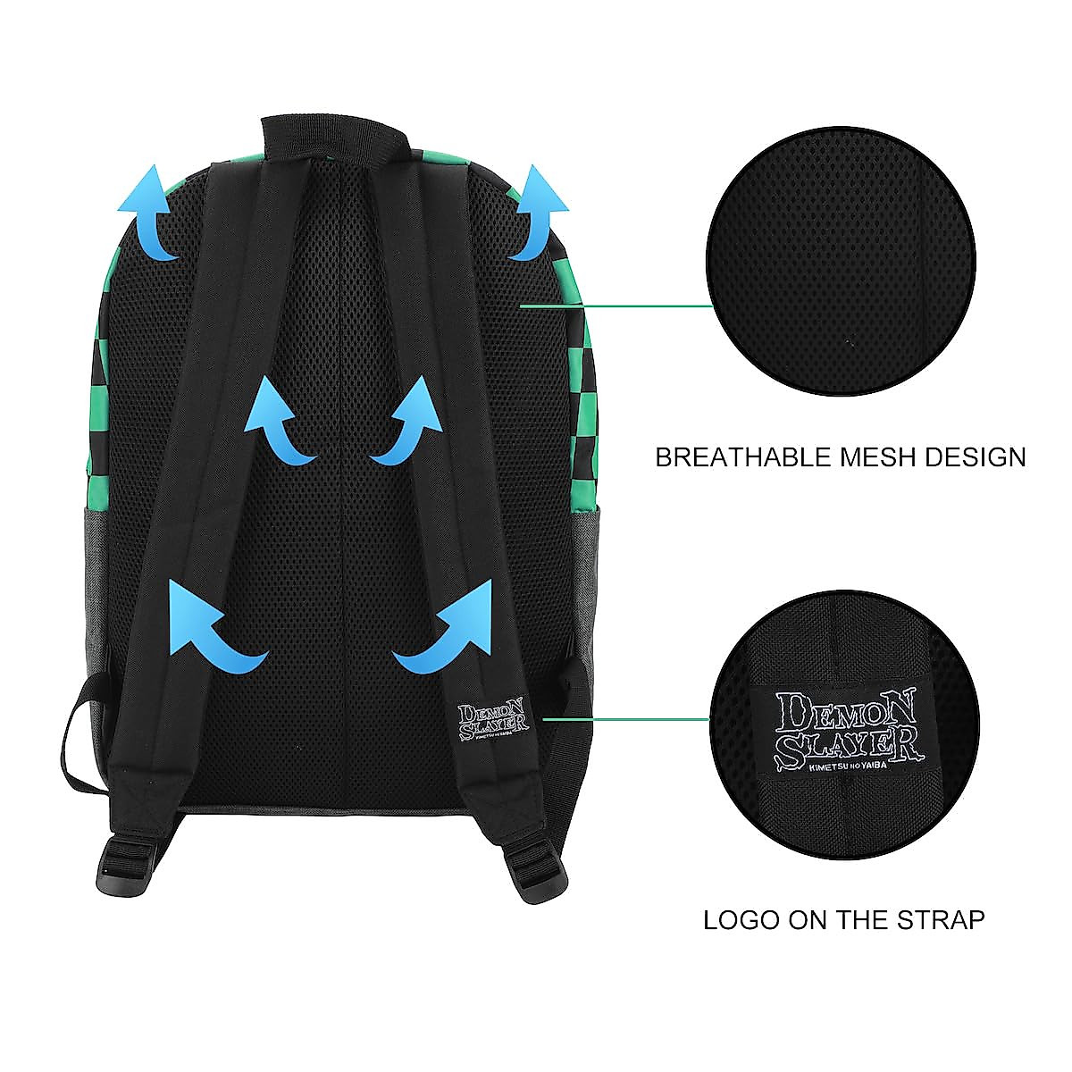 Demon Slayer Tanjiro Checkered Backpack