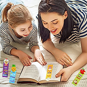 Scented Bookmarks Kids Scratch and Sniff Bookmarks Fruit Food Theme Bookmarks Sayings Bookmarks Assorted Scented Bookmarks Cute Bookmarks for Kids, Students, Teens, Food Lovers, 10 Styles (30 Pieces)