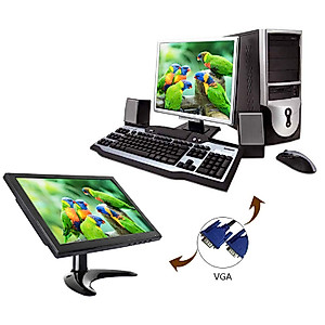 WHOLEV 10.1 inch CCTV HDMI Monitor 1280X800 IPS Color Screen Home Security Monitor with AV/VGA/BNC/HDMI Input Built-in Speaker for Raspberry Pi