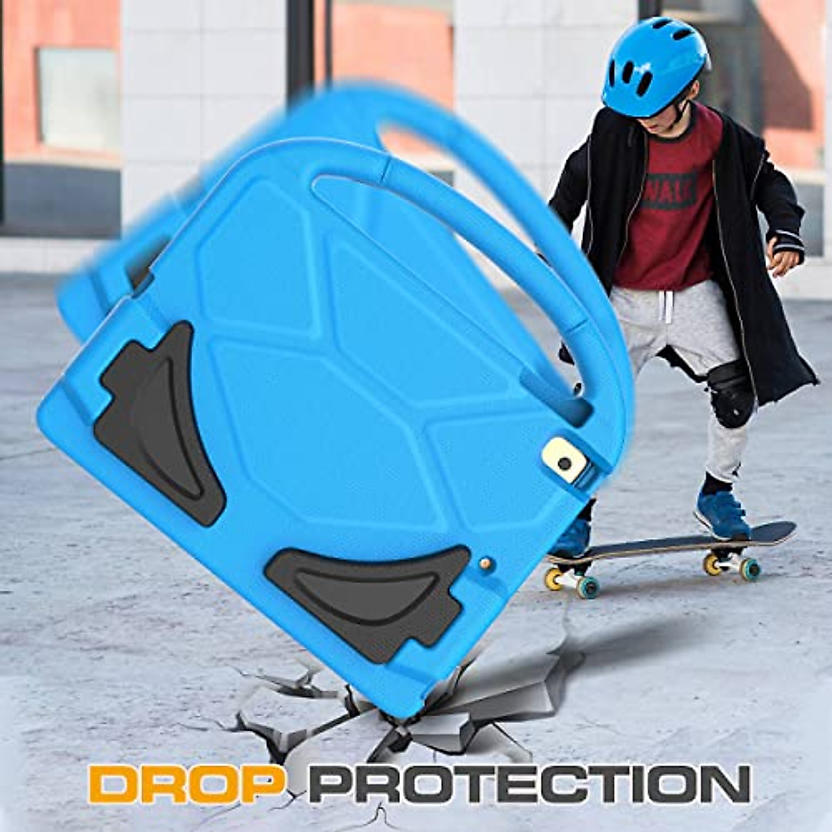 MOXOTEK iPad 6th/5th Generation Case, iPad Air 1/2 Case, iPad Pro 9.7 Case for Kids, Shockproof Protective Cover with Screen Protector for iPad 9.7 inch 6/5 Generation 2018/2017, Blue