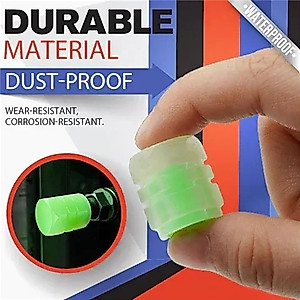 GlowValve™ Glow in The Dark Valve Cap, Webdiennuoc Valve Caps, Luminous Tire Valve Stem Caps, Universal Fluorescent Tire Valve Caps for Car, Truck, Motorcycle (Blue,4 PCS)
