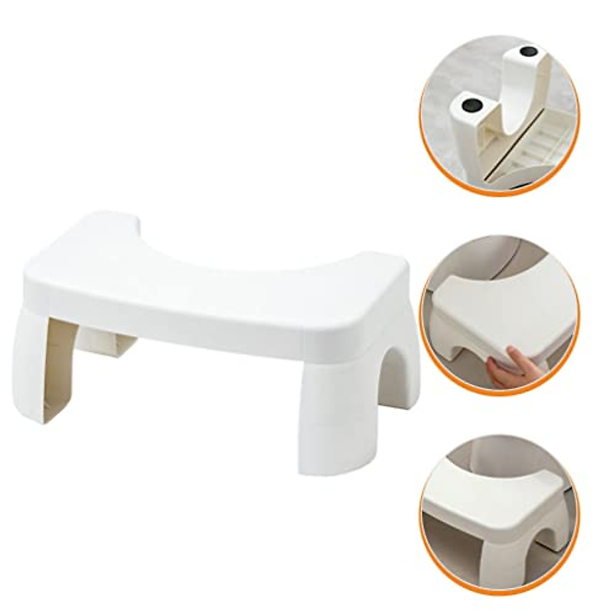 Housoutil Bathroom Step Stool Potty Toilet Stool Squatting Poop Stool Baby Step Stool for Bathroom Non-Slip Potty Stool for Children and Adults in Bathroom Toilet White Toilet Stool