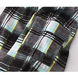 Julerwoo Toddler Boys Monster Truck Short Plaid Pants Set Outfits Summer Clothes 3t