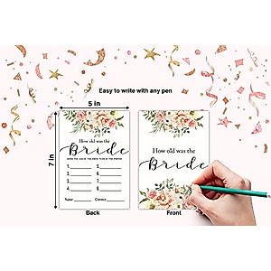 How Old Was The Bride-To-Be Bridal Shower Games - Floral Wedding Shower Games - Bachelorette Party Games - Engagement Party Game - bridal shower, or girls` night out - 30 Game Cards (a004 CNJ)