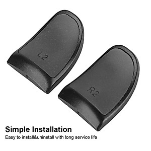 L2 R2 Controller Extenders, Soft Buttons Extenders for PS4 Controller, 4 Accessories(Black)