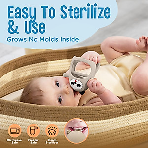 Tetthing Toys for Babies 0-6 Months - Baby Teething Toys - Never Drop Silicone Nipple Like Baby Teether & Infant Toys - Teethers for Babies 0-6 Months - Motor Skill, Gum & Teeth Development