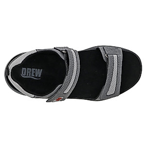 Drew Sophie, Womens Orthopedic Hook and Loop Comfort Sandal, Grey Mesh Combo, 9 Medium (B)