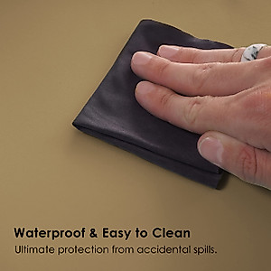 Con-Tact Brand XL Corner Desk Pad | Waterproof Anti-Slip PU Leather | Large Corner Computer Workstation Protection |Mouse Pad Gaming Pad | 36" X 15.7" L Shape |Dual Sided (Sand/Gray)