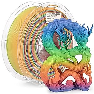 PLA+ 3D Printer Filament, Pla Filament 1.75mm Rainbow PLA, Color Change Filament Dimensional Accuracy +/- 0.03 mm,1 KG Spool